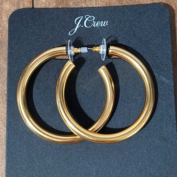 J. Crew | Jewelry | J Crew Hoop Gold Tone Earrings | Poshmark